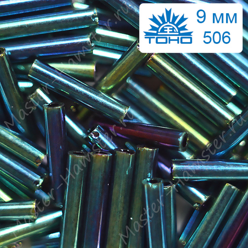 Стеклярус Toho 506 9 мм металлизированный майский жук | купить японский стеклярус Тохо